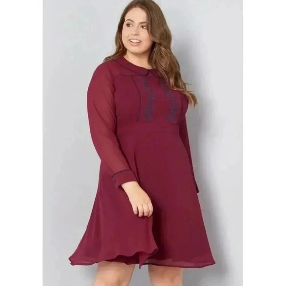 Modcloth | Dresses | Modcloth Burgundy Red Pretty Performative Peter ...